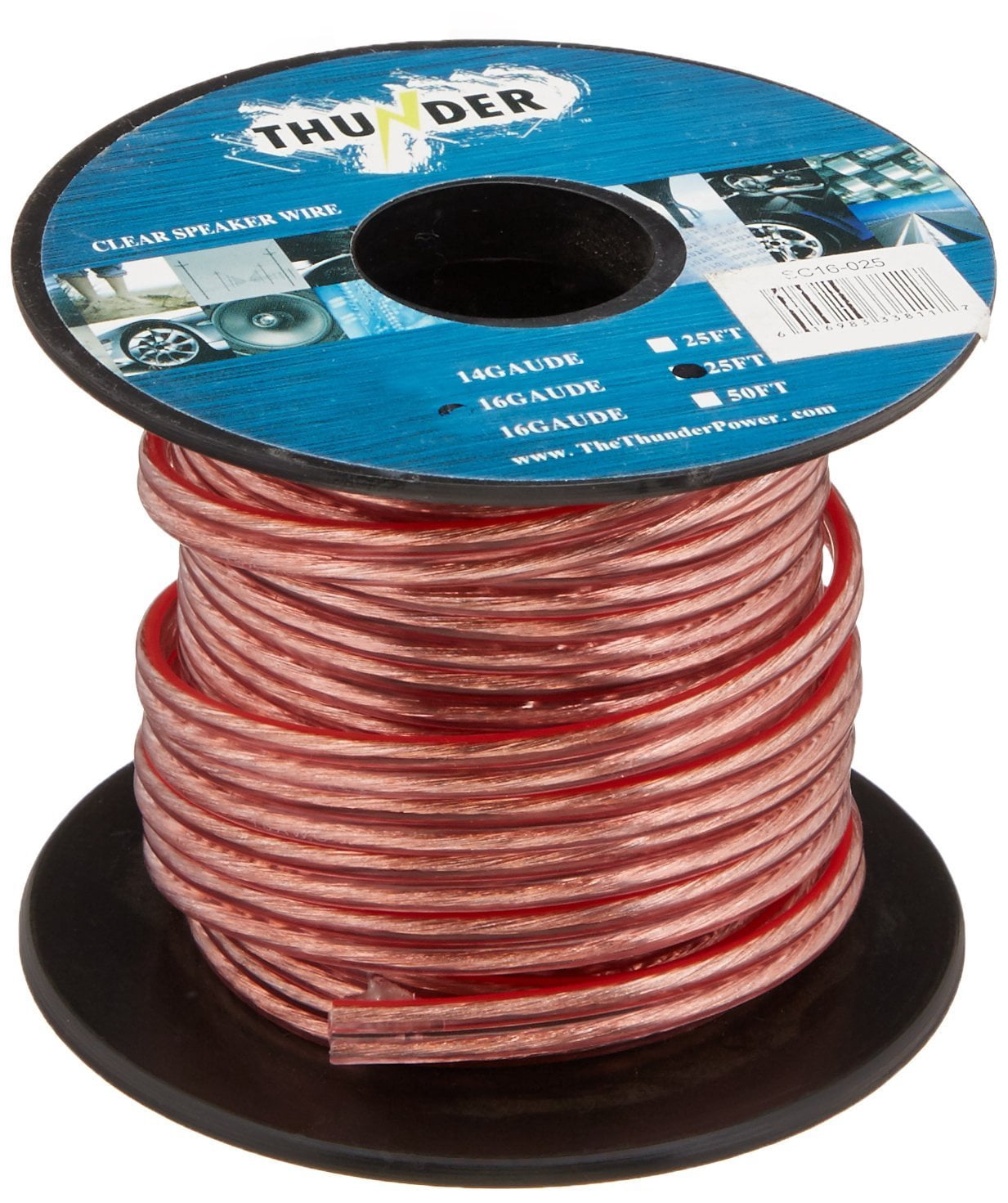 Avox SC16025 Clear Speaker Wire 16ga 25ft - Walmart Business Supplies