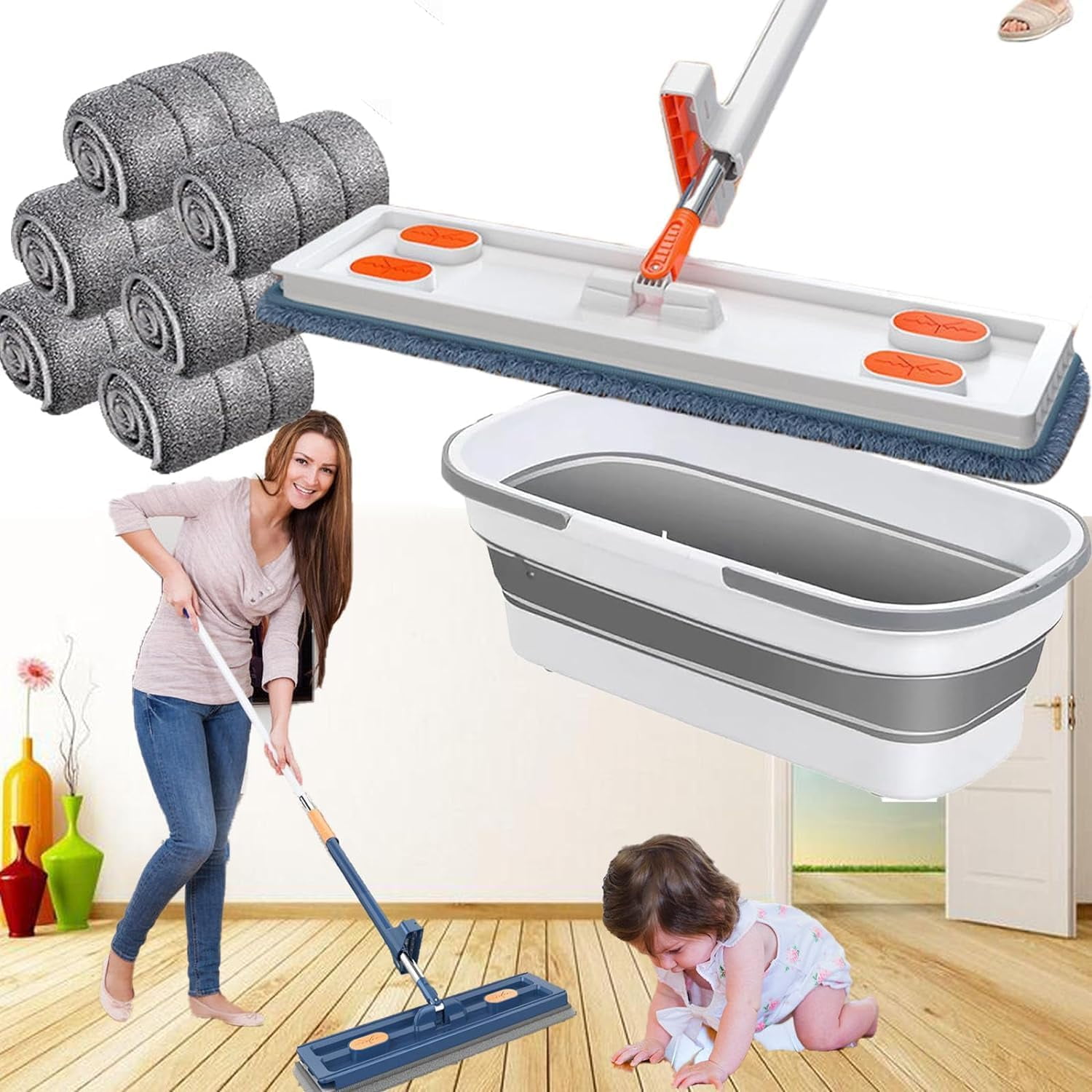 Avoxz Mop, Avoxz Multi-Functional Mop, Self-Contained Dewatering ...