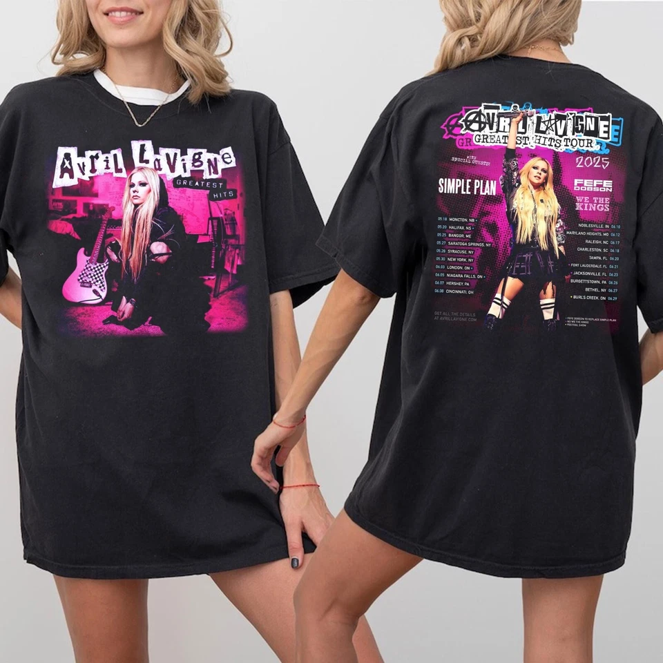 Avril Lavigne Fan Avril Lavigne Greatest Hits Tour 2025 Concert T-Shirt ...