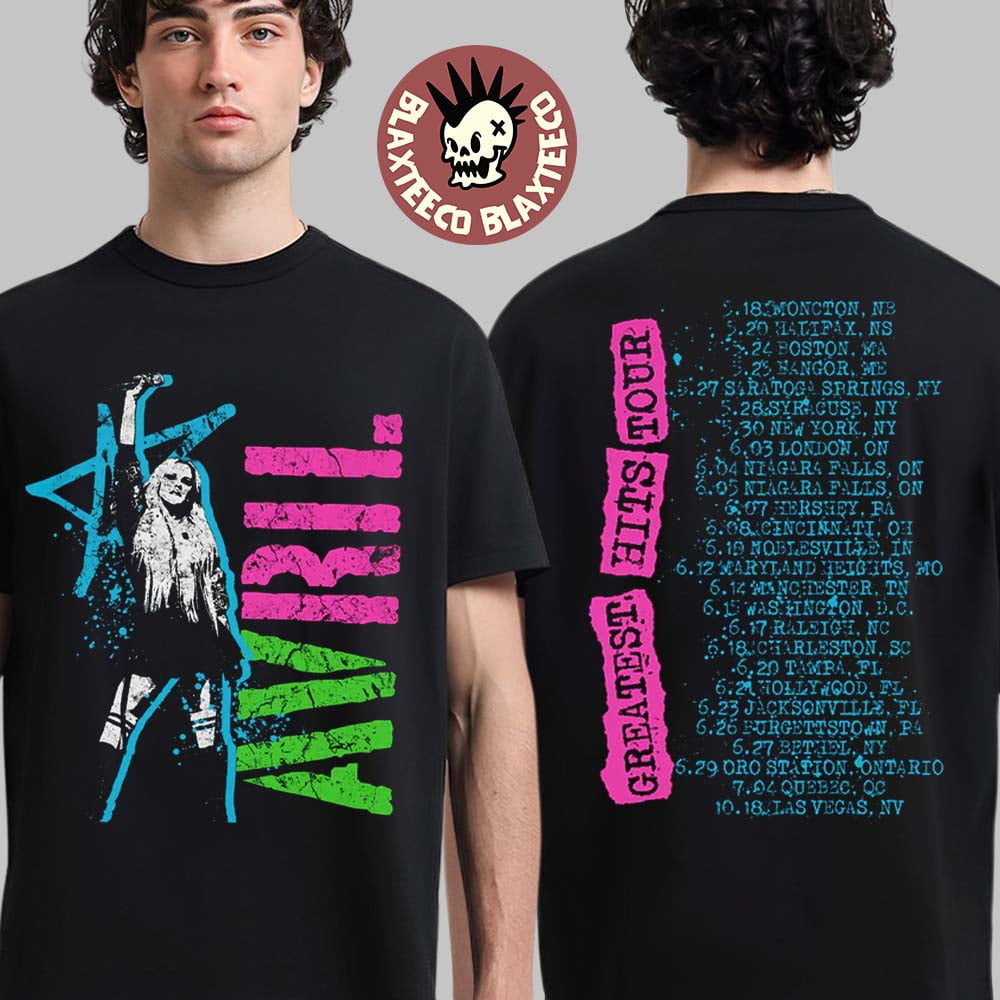 Avril Lavigne Greatest Hits Tour 2025 Dateback Graphic Tshirt - Walmart.com