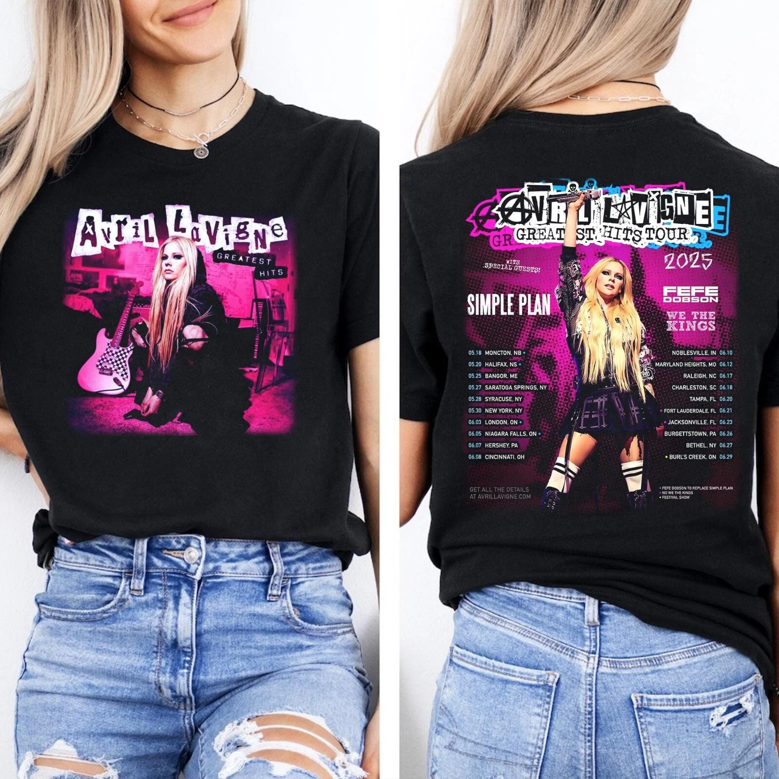Avril Lavigne Greatest Hits Tour 2025 Graphic T-Shirt, Rock Music Fan ...