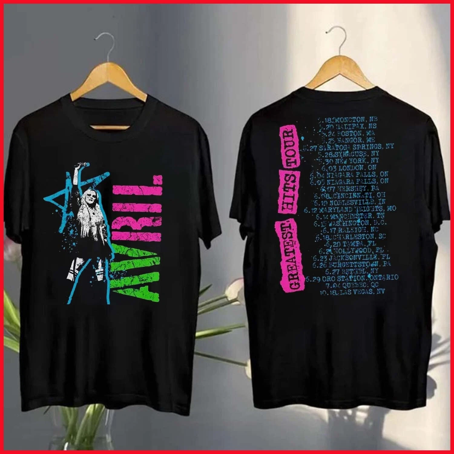 Avril Lavigne Greatest Hits Tour 2025 Tour Dates Two Sided Unisex T ...