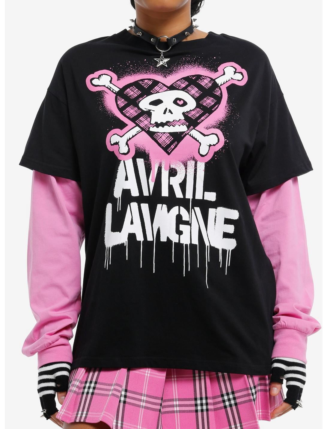 Avril Lavigne Pink Skull Tshirt Avril Lavigne Fans - Walmart.com