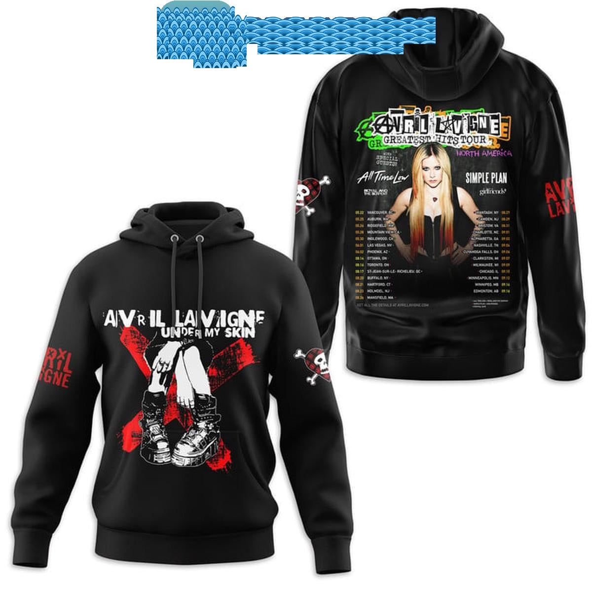 Avril Lavigne Under My Skin The Tour Of Greatest Hit 2024 Hoodie T ...