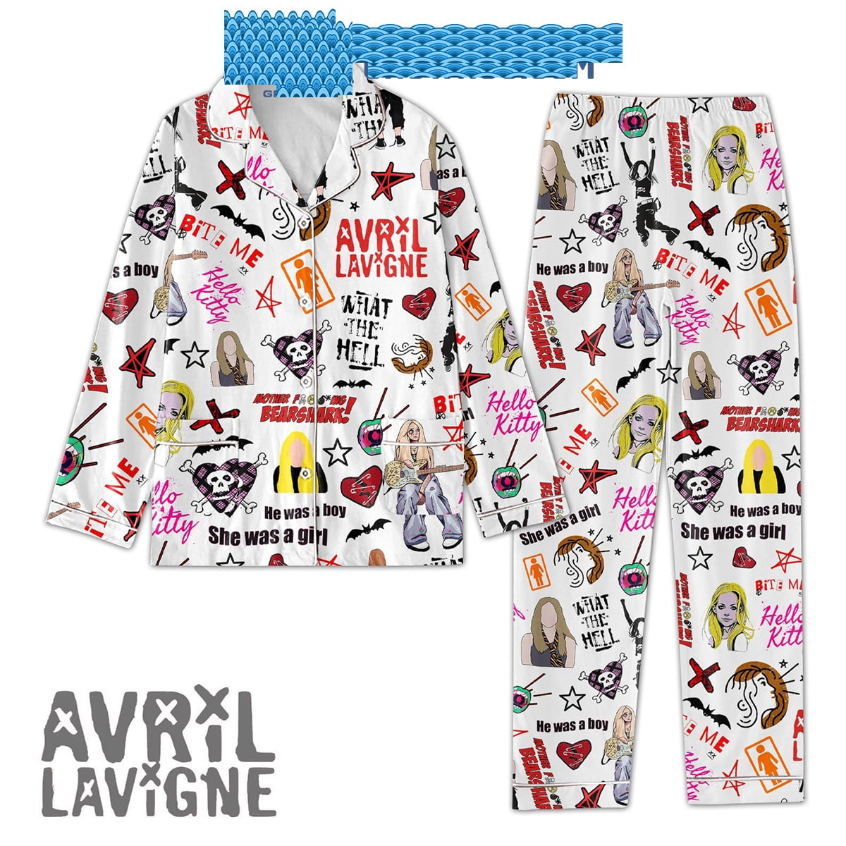 Avril Lavigne What The Hell She Was A Girl Pajamas Set - Walmart.com