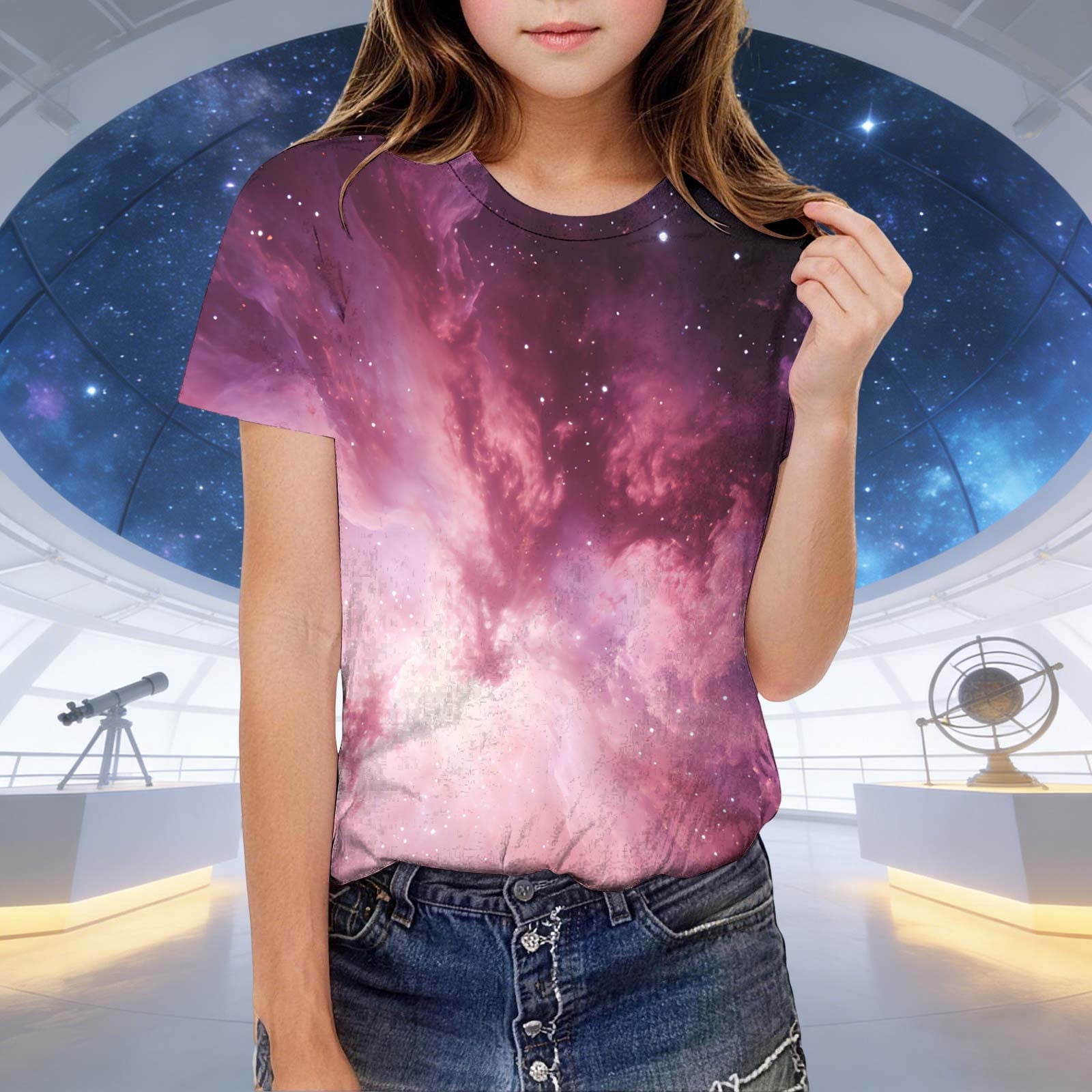 Avrnliq Boys Girls Galaxy Print Space Themed T-Shirt, Slim Fit Casual ...