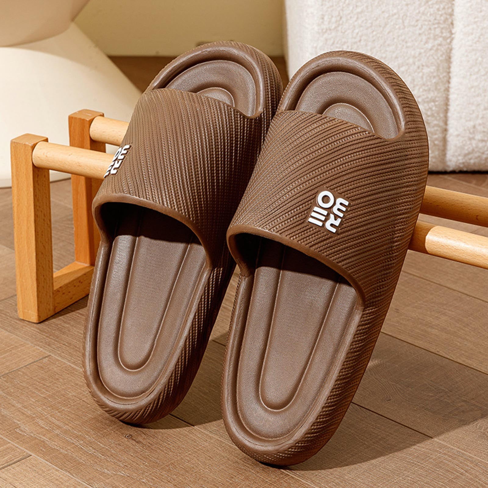 Avrnliq Brown Men's EVA Non-Slip Slides Lightweight Waterproof Quick ...
