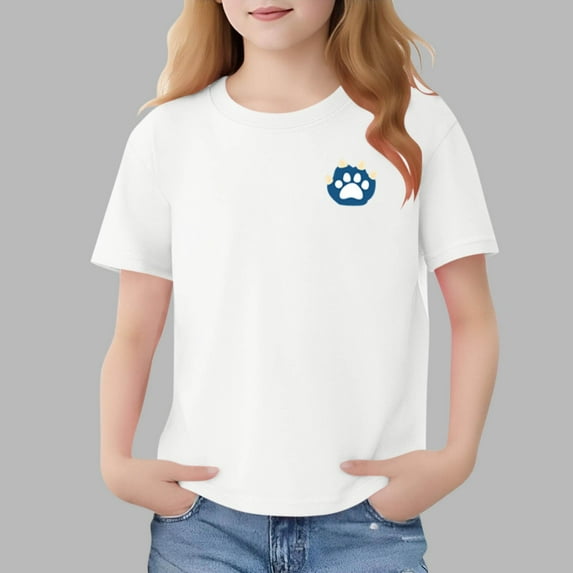 Avrnliq Girls White Cotton T-Shirt - Breathable Hypoallergenic Paw ...
