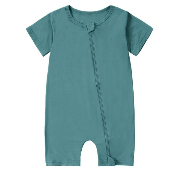 Avrnliq Green Unisex Kids Zip-Up Romper Ultra-Soft Short Sleeve Tag ...