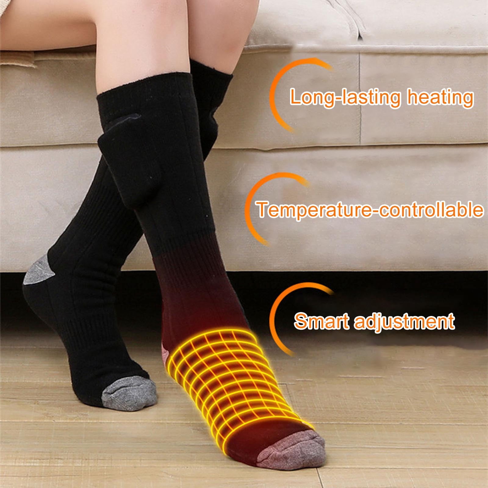 Avrnliq Heated Socks for Women - Black, USB Powered Temperature ...