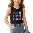 Avrnliq Kids 4th of July Tank Top Girls Patriotic American Flag Bow ...