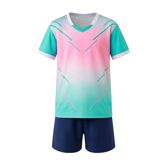 Avrnliq Kids Soccer Jersey Set Football Uniform Kit With Shirt Shorts