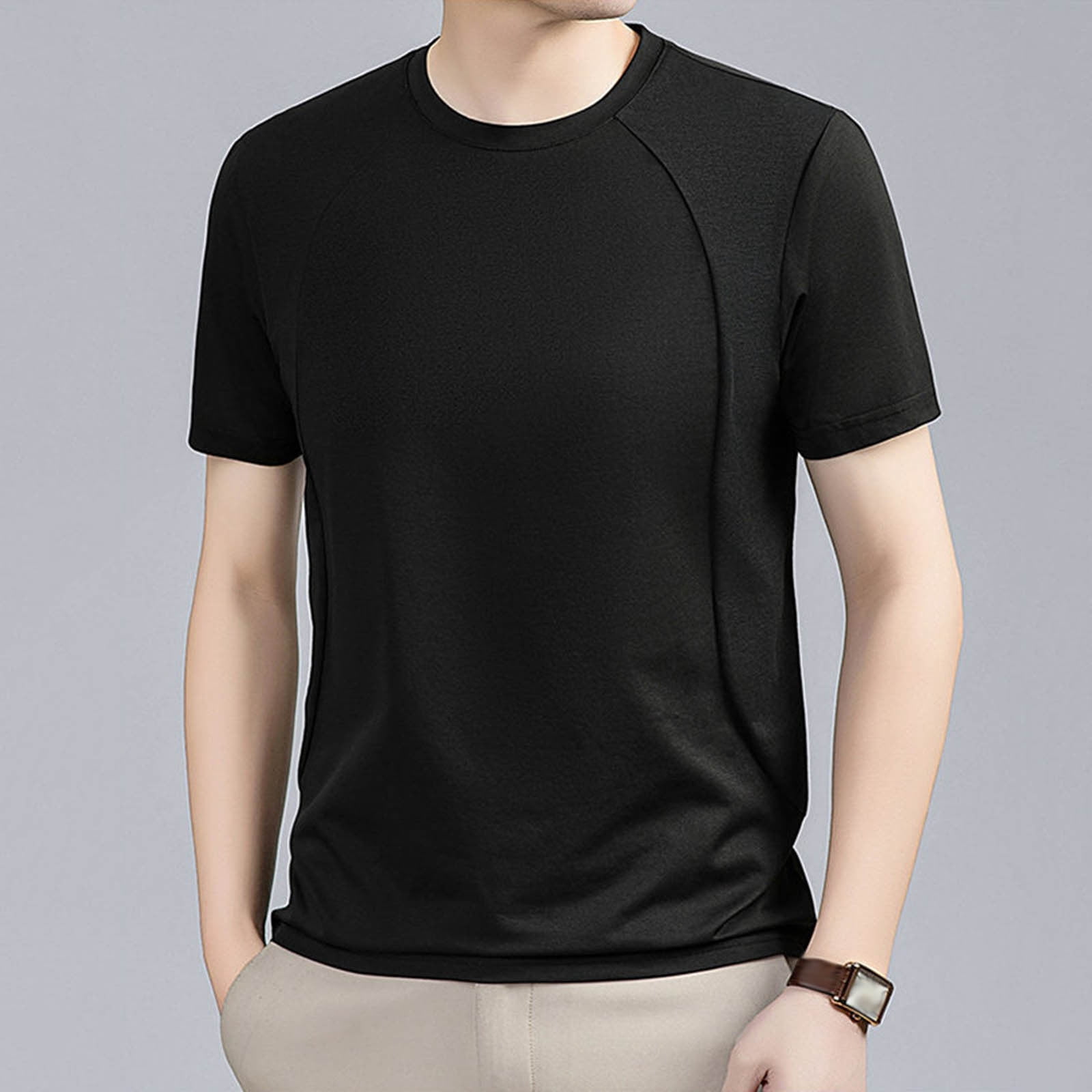 Avrnliq Men's Short Sleeved Crew Neck T-shirt Casual Summer Shirts ...