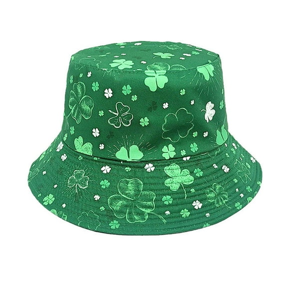 Avrnliq St. Patrick's Day Green Clover Print Bucket Hat, Lightweight ...
