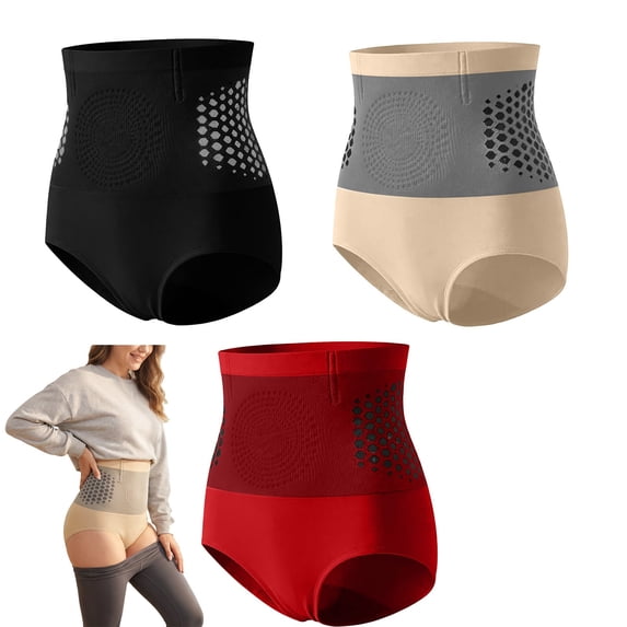 Avrnliq Women 3-Pack High Waisted Black Shapewear Briefs, Seamless ...
