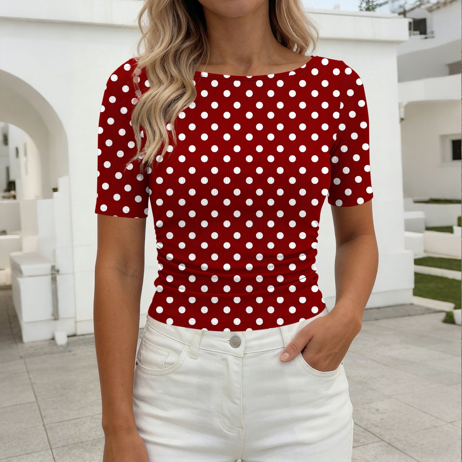 Avrnliq Women's Short Sleeve Shirts Summer Tops 2026 Trendy Casual T ...