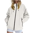Avrnliq Womens Lightweight Zip Up Hoodie Oversized Casual Jacket with ...