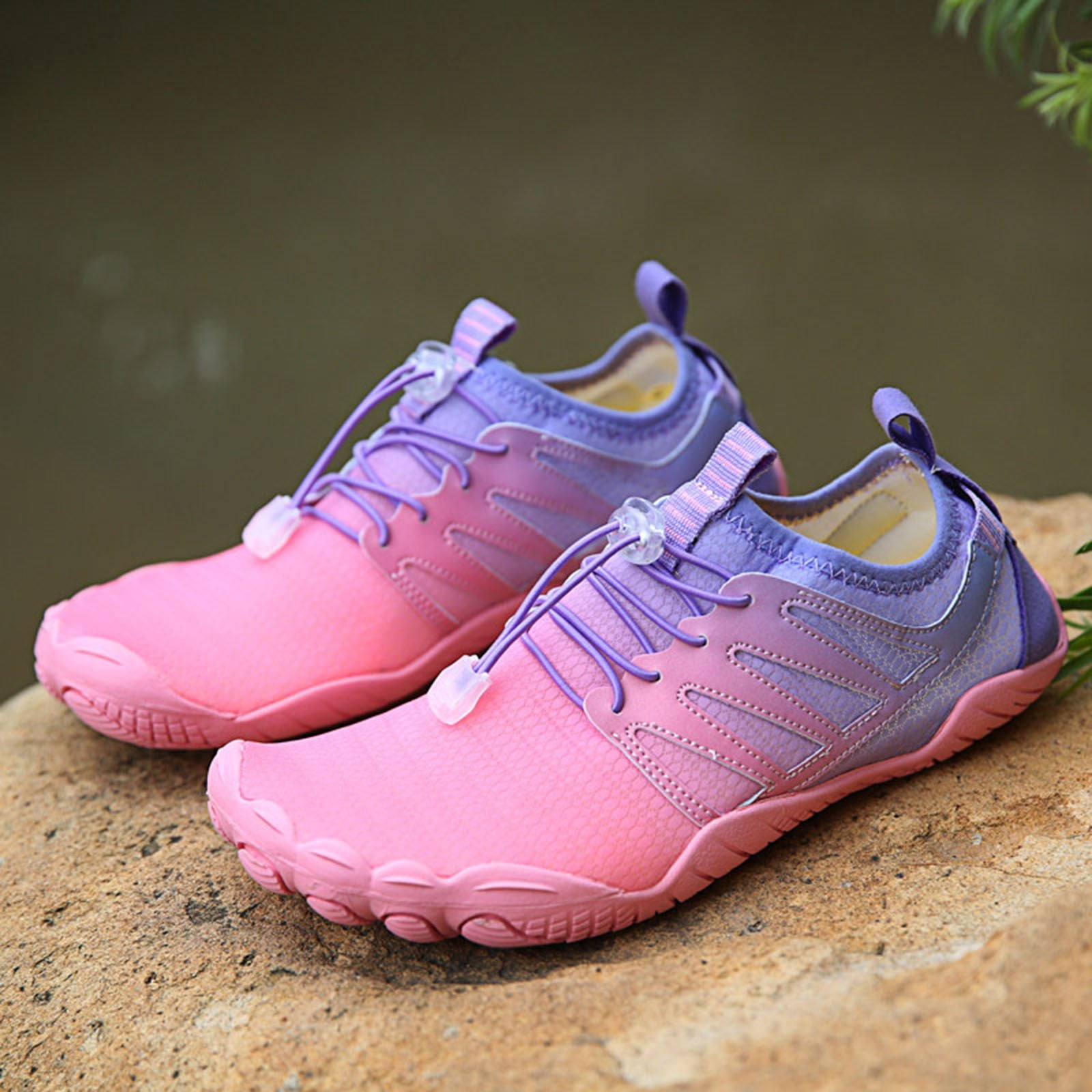 Avrnliq Womens Pink Mesh Water Shoes Breathable Lightweight Comfort ...