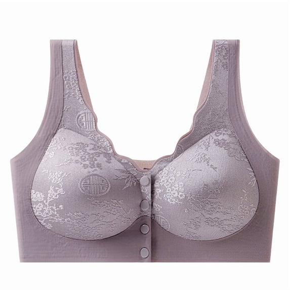 Avrnliq Womens Plus Size Front Closure Bra Wireless Full Coverage ...