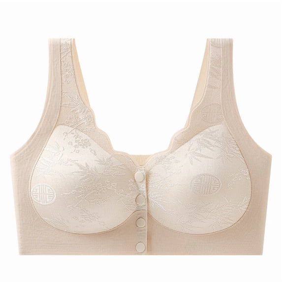 Avrnliq Womens Plus Size Front Closure Wireless Bra Full Coverage ...