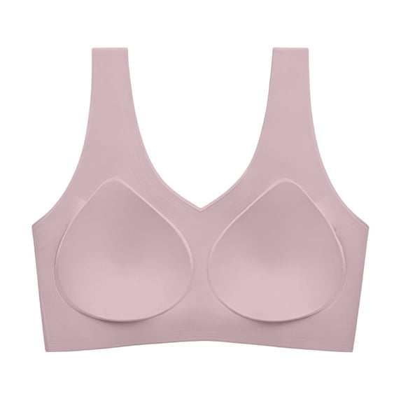 Avrnliq Womens V Neck Seamless Bra Wireless Full Coverage Soft Comfort ...