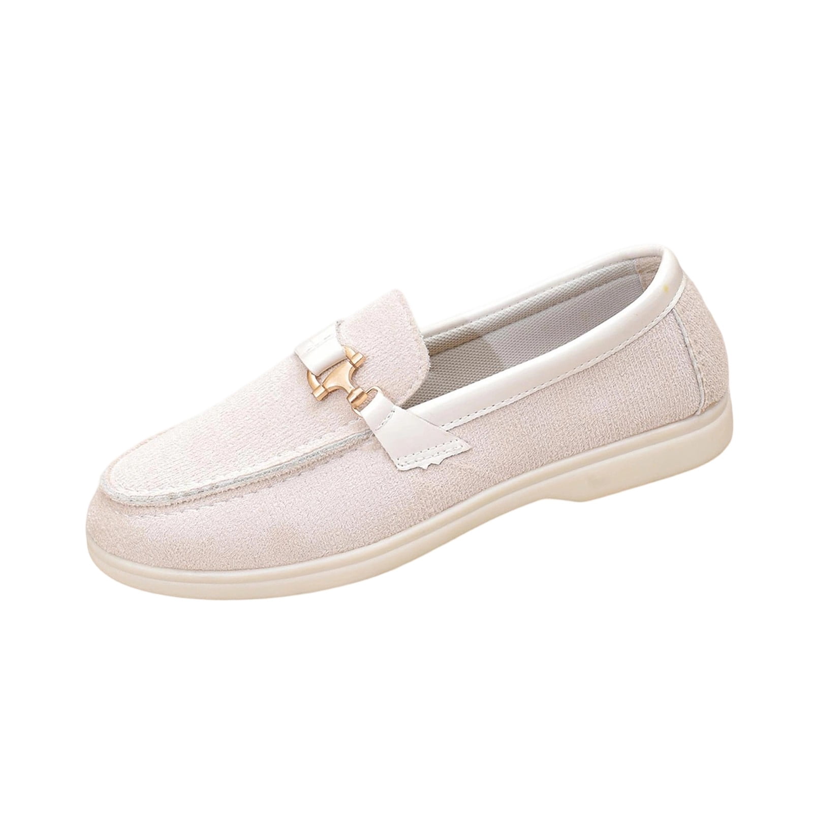 Avrnliq Womens Velvet Loafers Slip On Comfortable Flat Driving Shoes ...