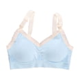 Avrnliq Womens Wireless Seamless Bra Comfort Light Support Lace Trim ...