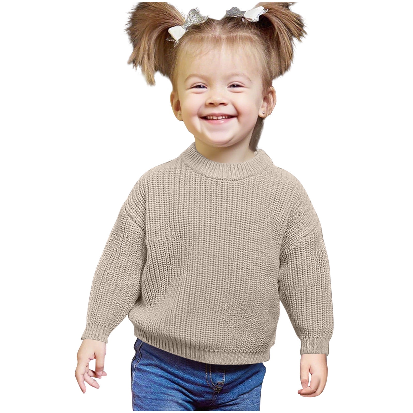 Avrntaa Baby Boys Girls Knit Sweaters Solid Mock Neck Pullover Tops ...