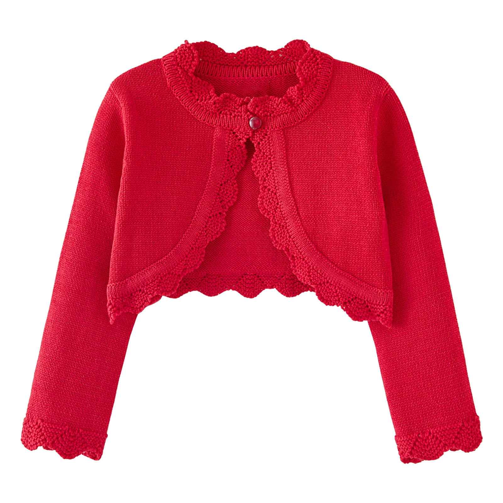 Avrntaa Baby Girl Cradigans - Long Sleeve Knit Lace Trim Cardigans Kids ...