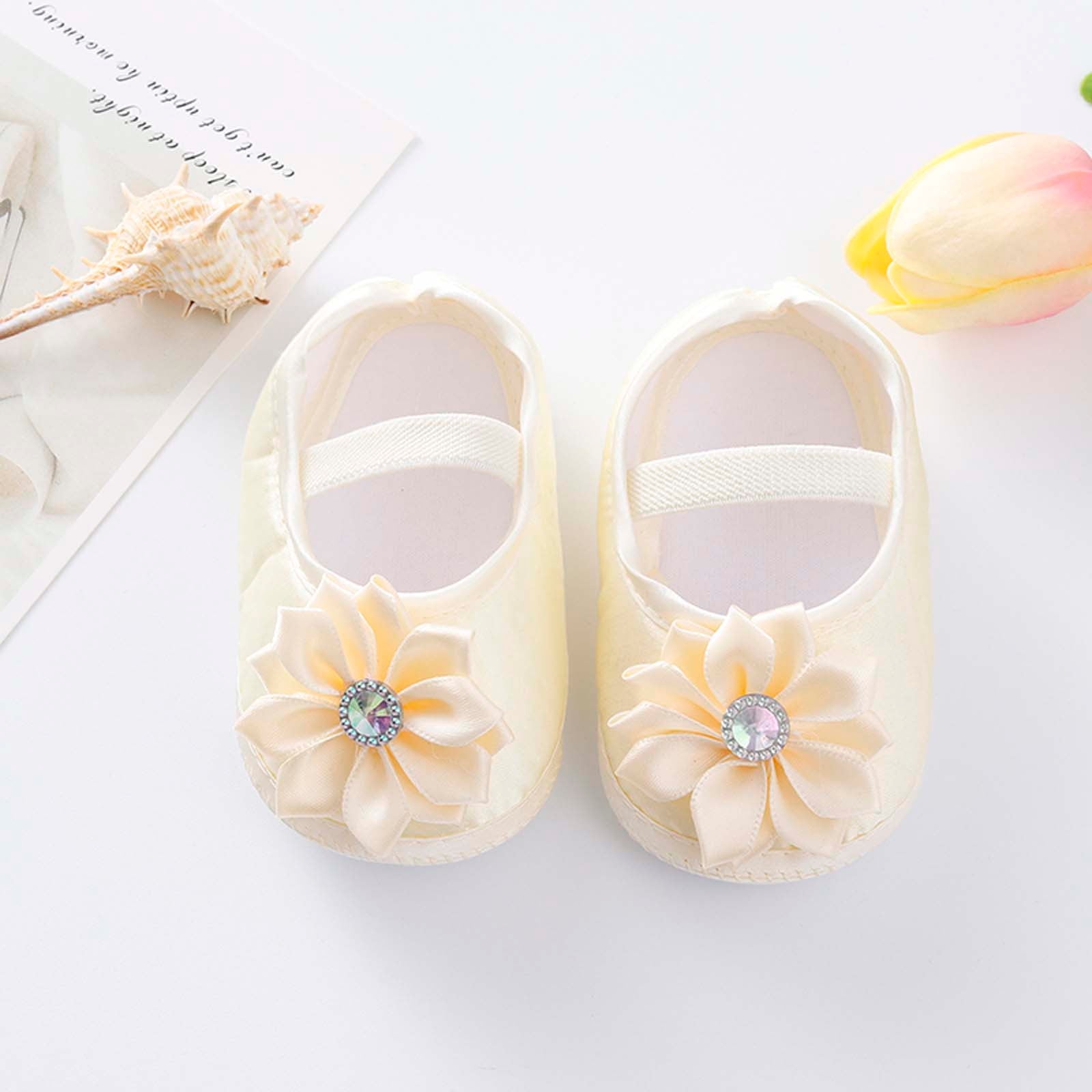 Avrntaa Baby Girl First Shoes - Baby Mary Jane Flats Princess Wedding ...