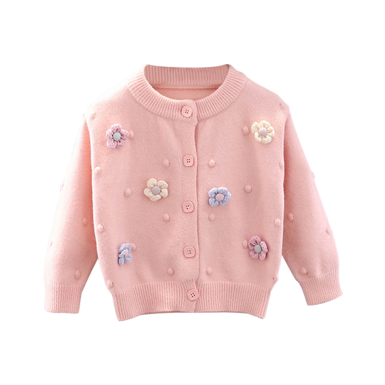 Avrntaa Baby Girl Sweaters - Cute Flowers Toddler Girl Crew Neck Knit ...