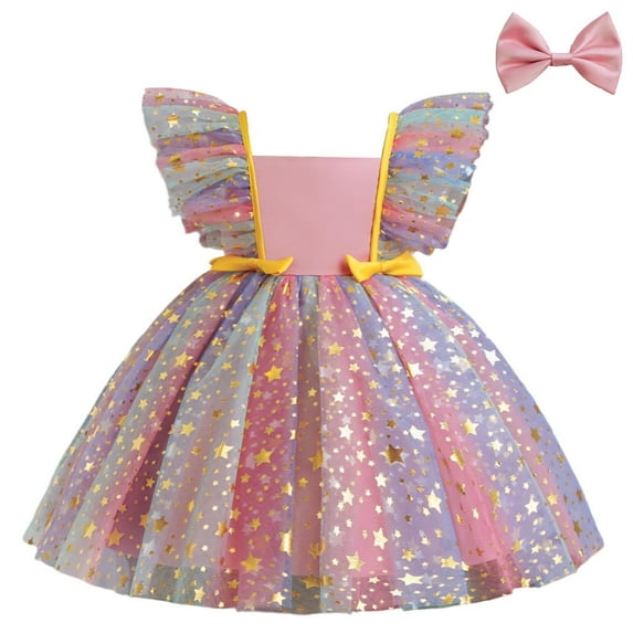 Avrntaa Baby Girls Cute Tutu Dress Star Print Flutter Party Dresses ...