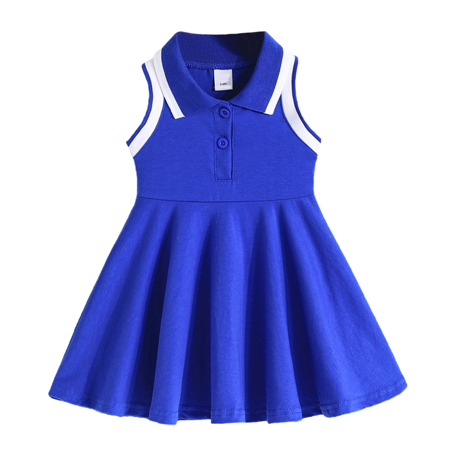 Avrntaa Baby Girls Sleeveless Workout Dress Button Collar A-Line ...