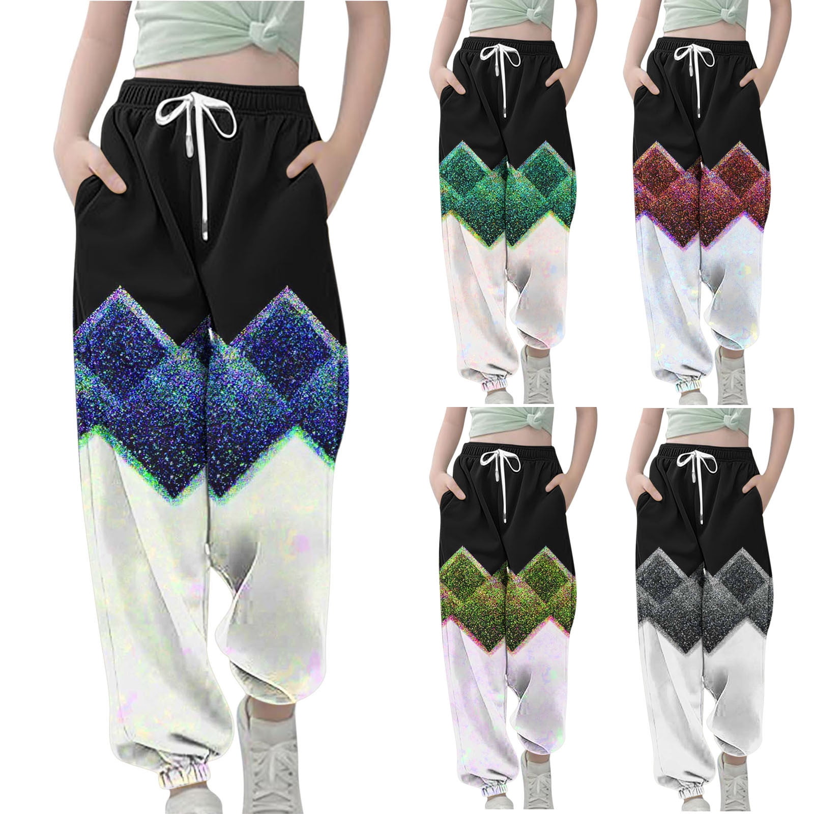 Avrntaa Baggy Sweatpants for Kids Drawstring Graphic Print Joggers ...