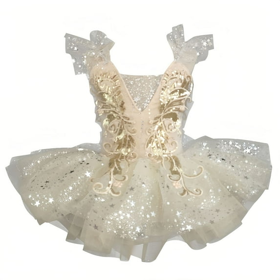 Avrntaa Ballerina Costume for Girls Mesh Camisole Leotard Tutu Dress ...
