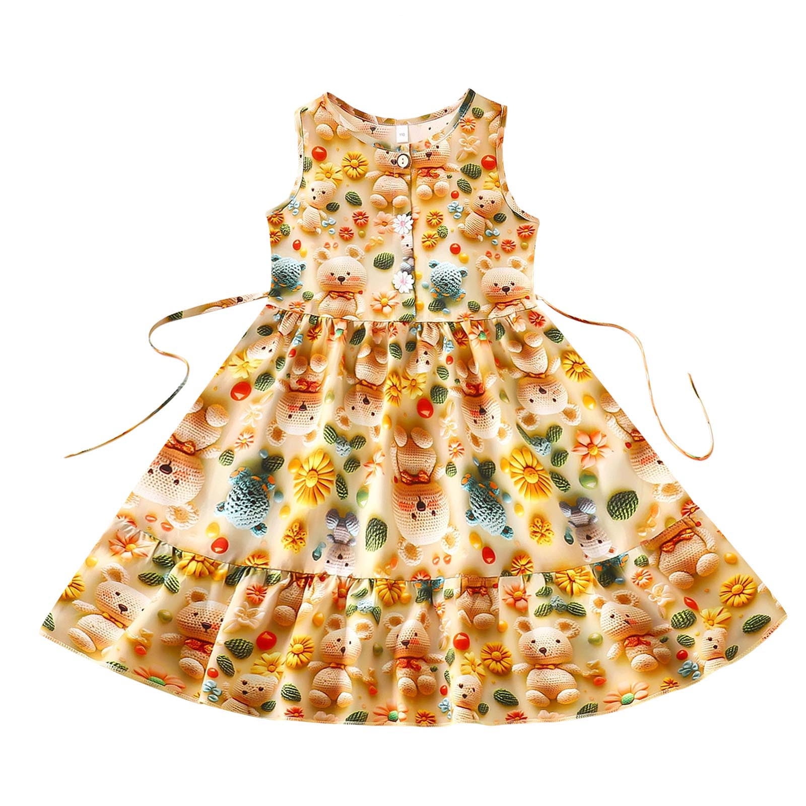 Avrntaa Boho Sleeveless Dress for Little Girls A-Line Cute Print ...