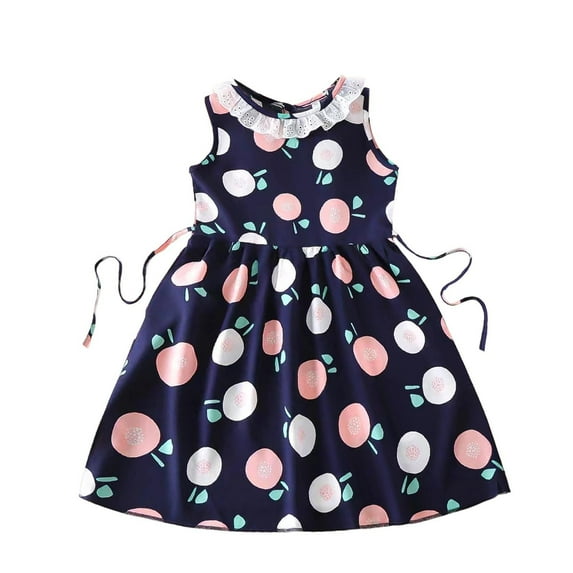 Avrntaa Boho Sleeveless Dress for Little Girls A-Line Cute Print ...