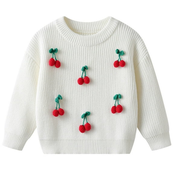 Avrntaa Boy Girl Fall Winter Knit Sweaters Cute Embroidery Kids Crew ...