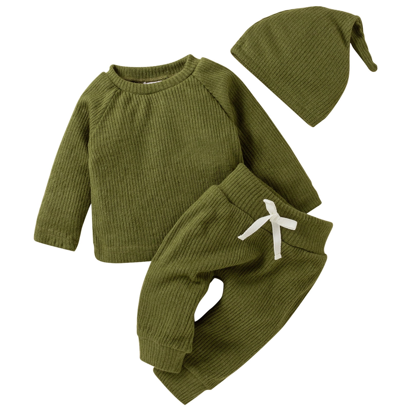 Avrntaa Boy Toddler Clothes - 3 Piece Knitted Hat Long Sleeve Tops and ...
