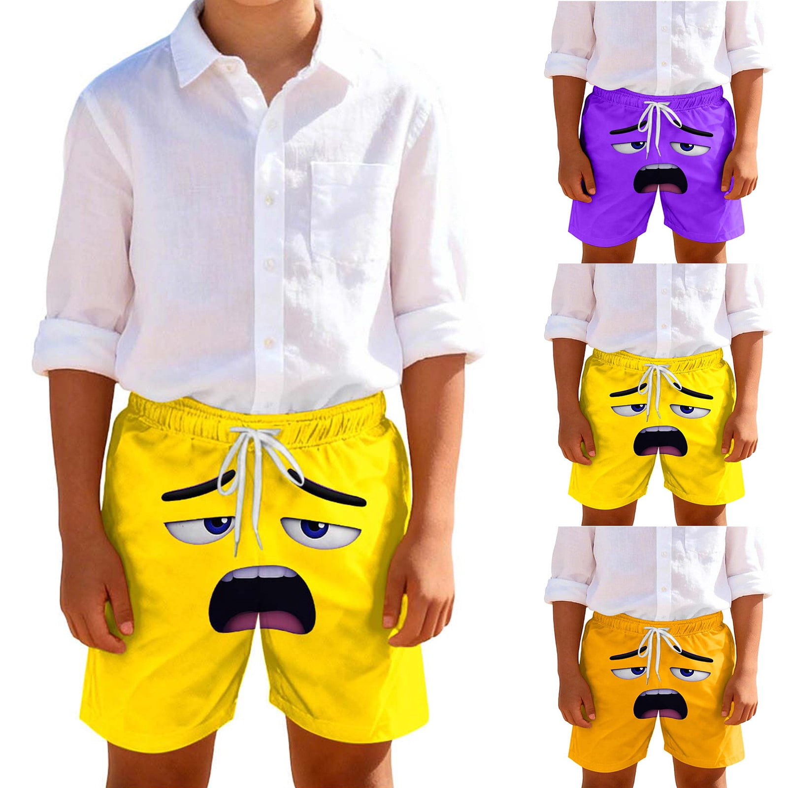 Avrntaa Boys Play Shorts Funny Print Elastic Waist Casual Summer Beach ...