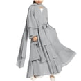 Avrntaa Chiffon Muslim Dress for Kids Girls Layered Islam Kaftan Robe ...