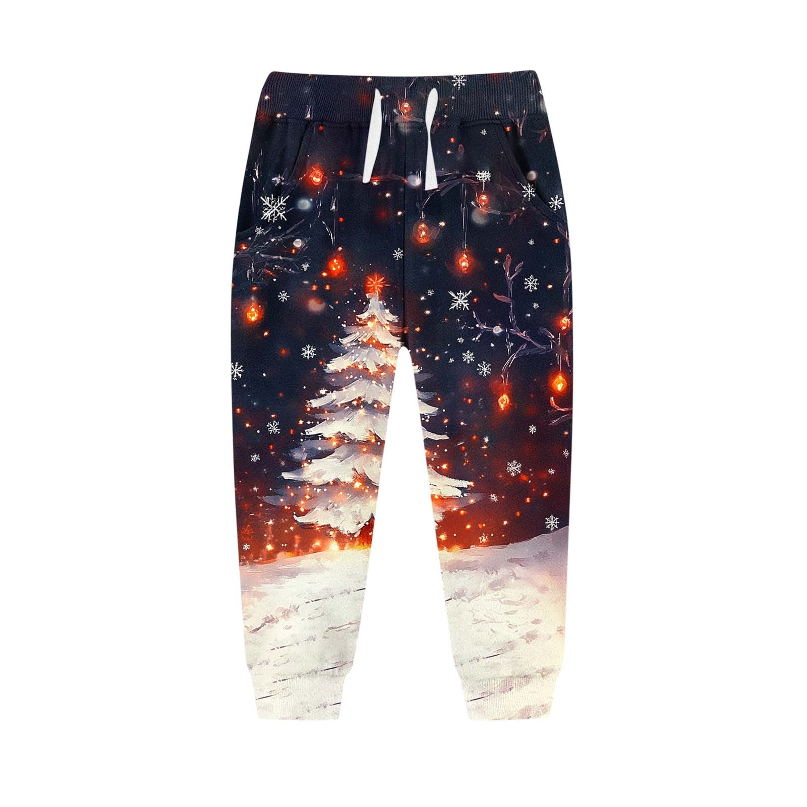 Avrntaa Christmas Boys Girls Fall Winter Warm Pant Loose Drawstring ...