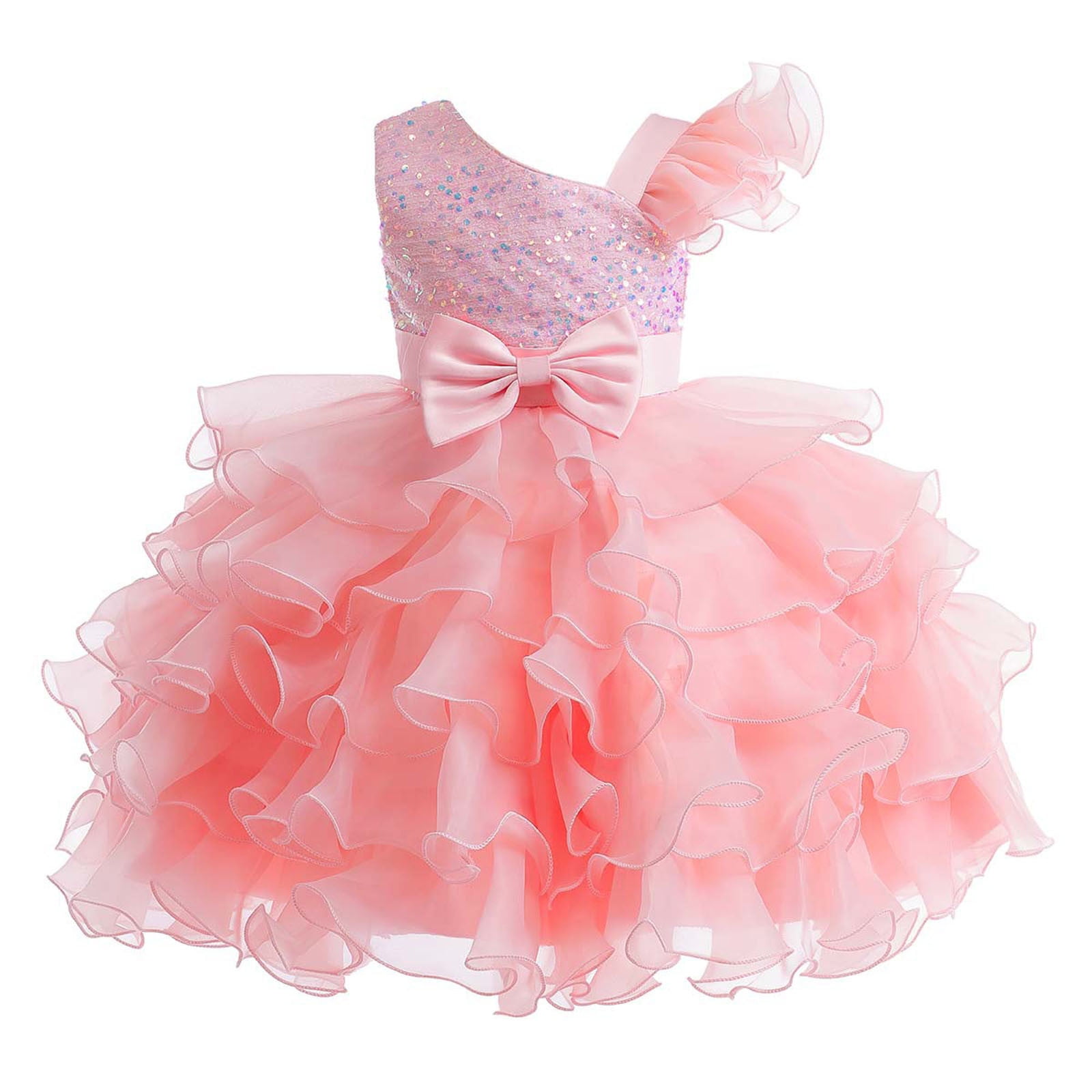 Avrntaa Cute Princess Dresses for Girls Sequin Pageant Tulle Dress Bow ...