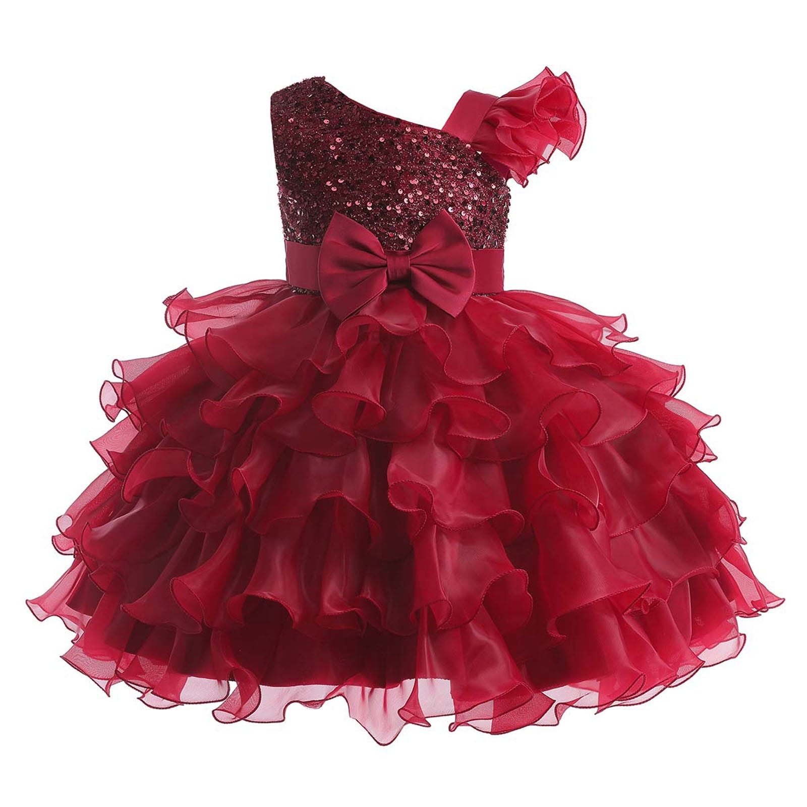 Avrntaa Cute Princess Dresses for Girls Sequin Pageant Tulle Dress Bow ...