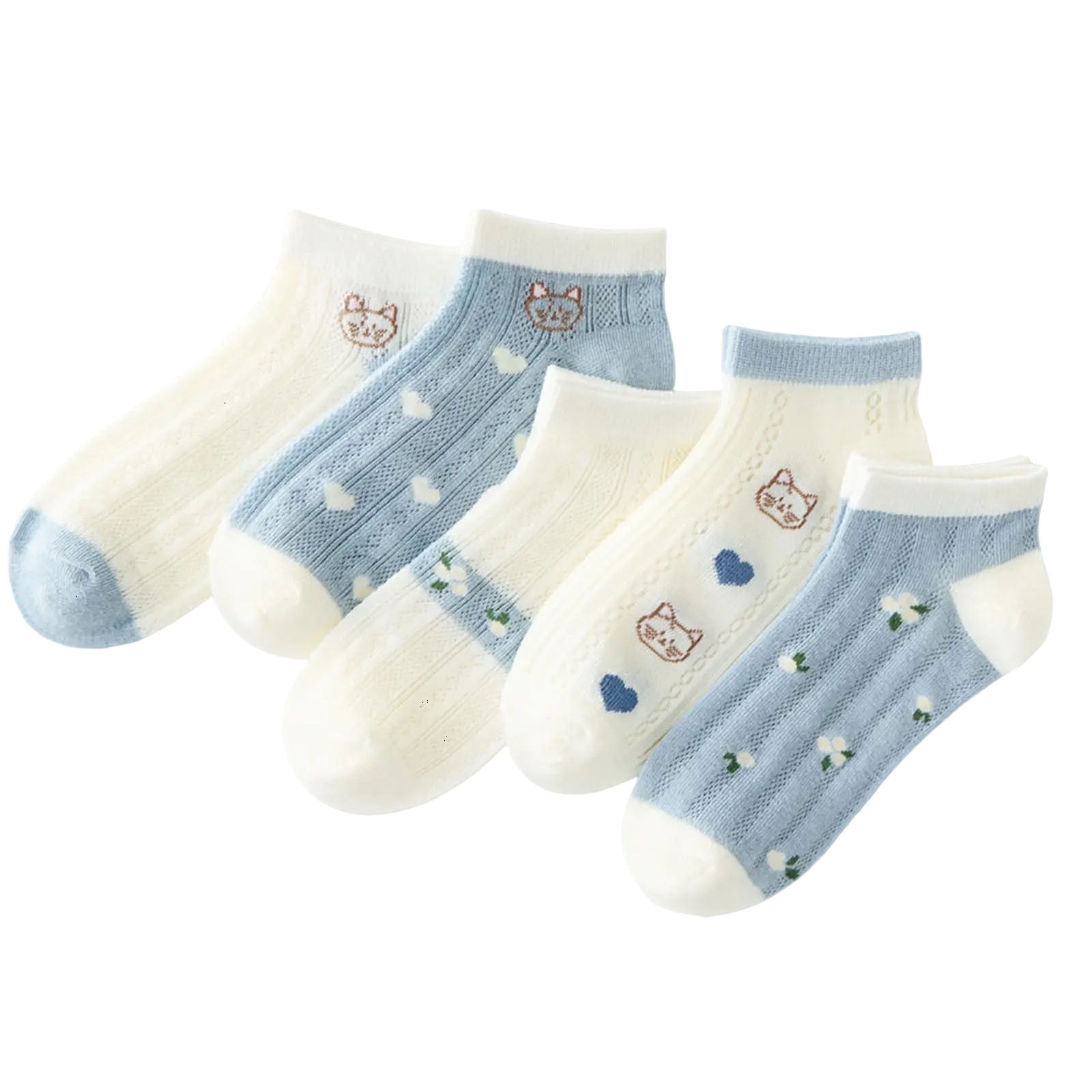 Avrntaa Cute Print Crew Socks for Kids Boys Girls Soft Cotton Ankle ...