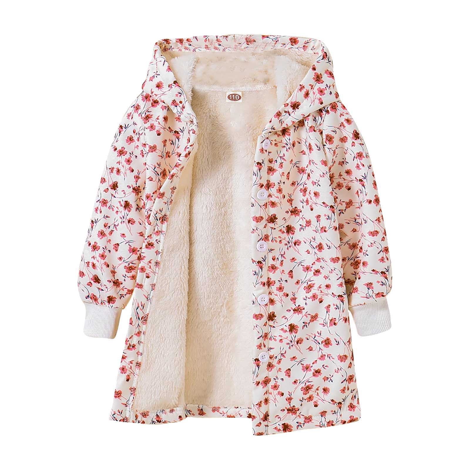 Avrntaa Fall Winter Long Coat for Girls Plush Fleece Lined Hood Jacket ...