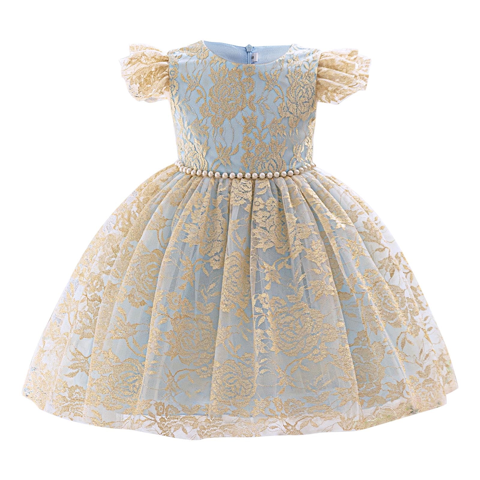 Avrntaa Flower Girls Princess Dresses Lace Print Mesh Party Dresses ...