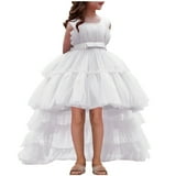 Avrntaa Flower Girls Tulle Tutu Dresses Tiered Sleeveless Ball Gown ...