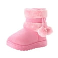 Avrntaa Girl's Winter Boots - Non Slip Side Zipper Booties Warm Fuzzy ...