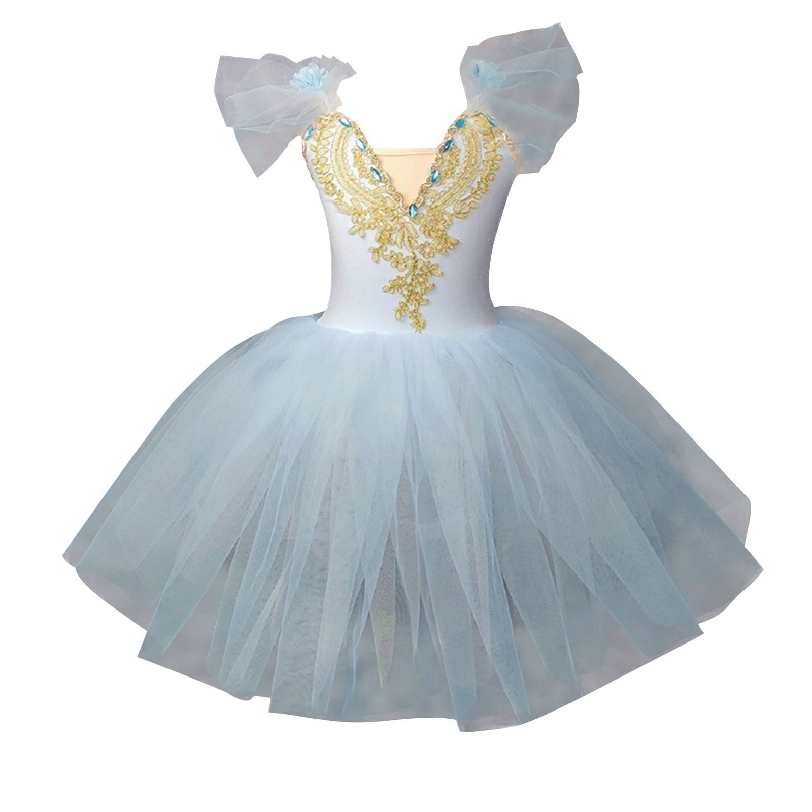 Avrntaa Girls Ballerina Costume Mesh Camisole Leotard Tutu Dress with ...